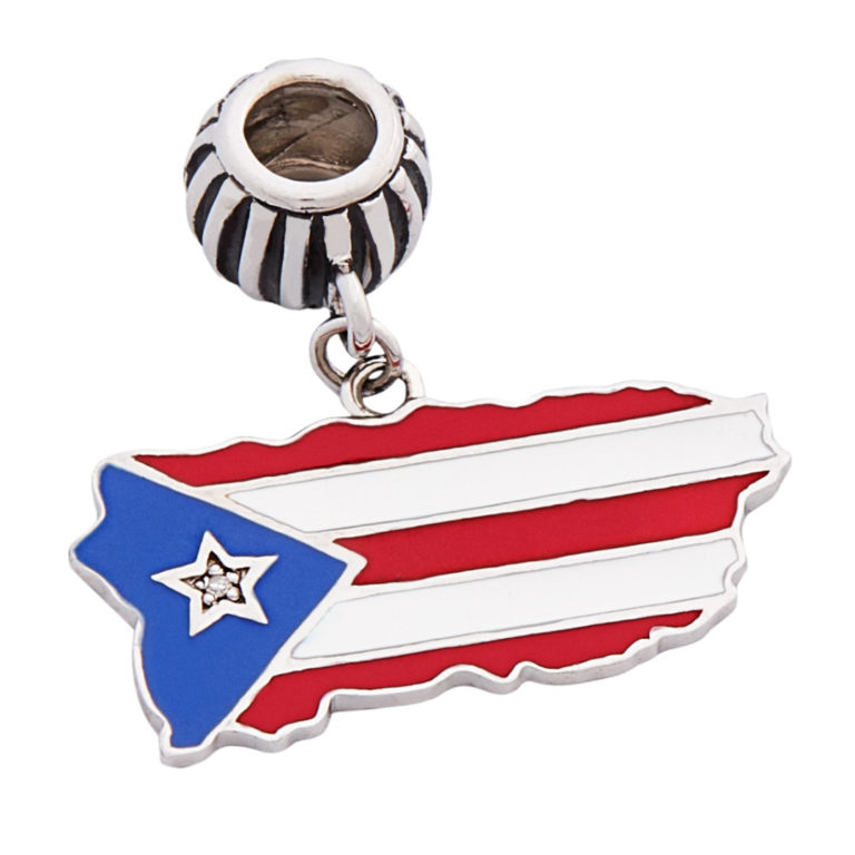 Puerto Rico Flag Charm with Diamond Star | Pandora Charms