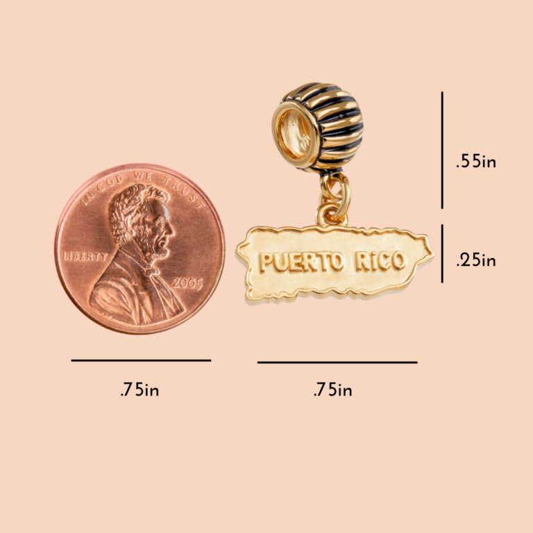 14K Yellow Gold Puerto Rico Map Charm | Pandora Charms