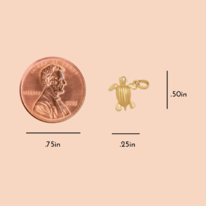 Solid 14K Gold Leatherback Sea Turtle Pendant