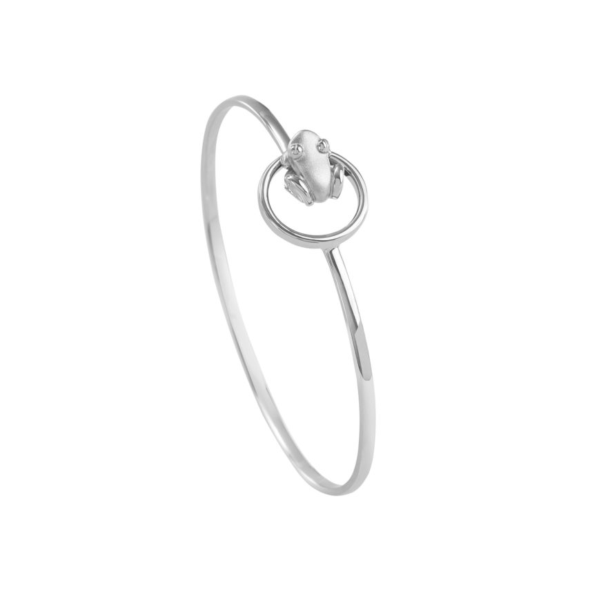 Coquí Tree Frog Sterling Silver .925 Bangle Bracelet